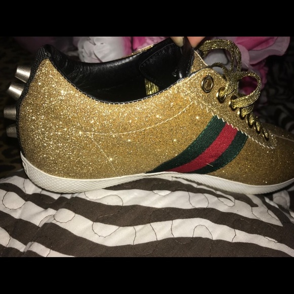 Gucci | Shoes | Gold Sparkly Gucci Shoes | Poshmark
